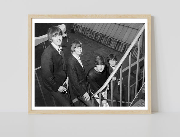 The Beatles Standing On Stairs - 11X14inch Premium Art Print – Star ...