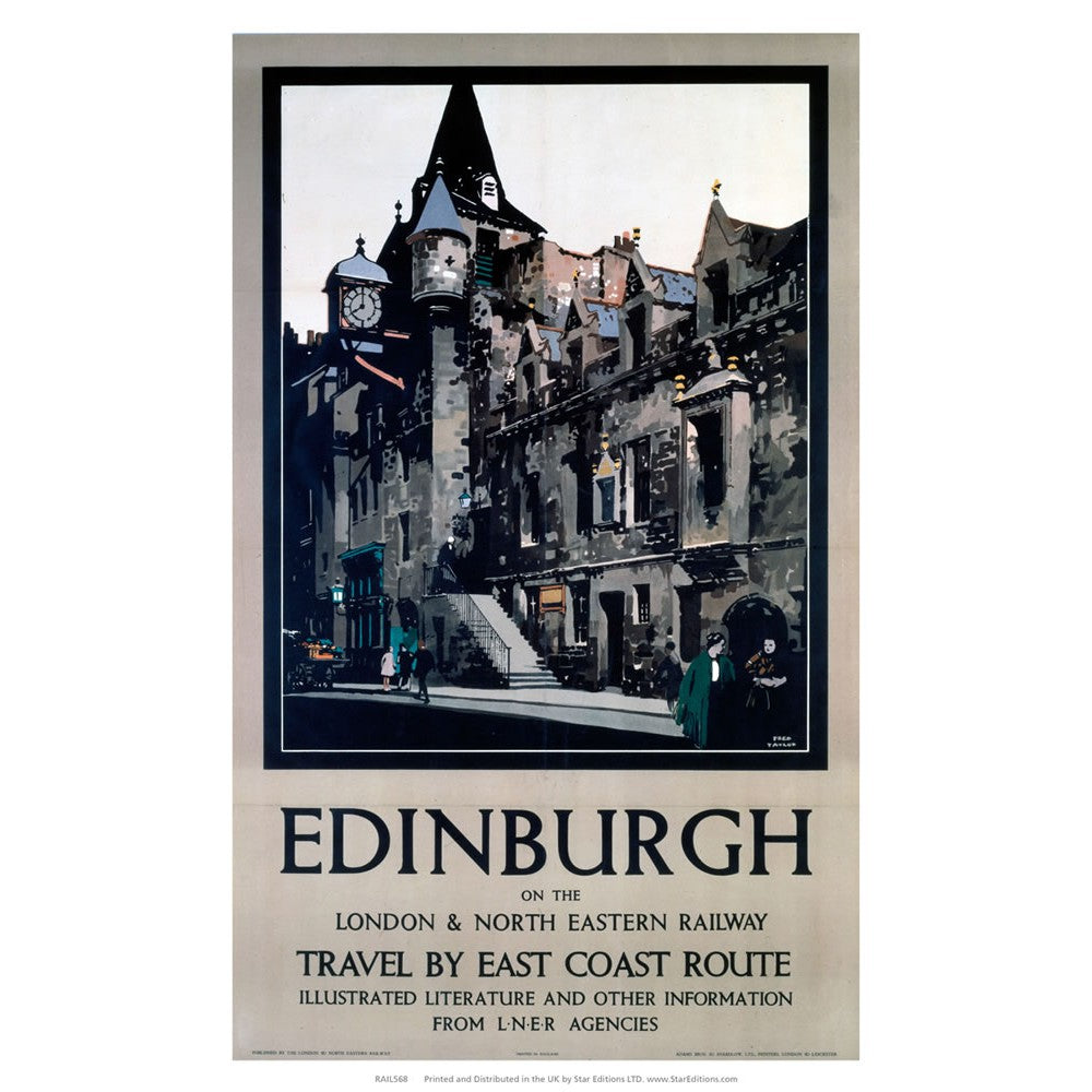 Edinburgh - London and North Eastern railway east coast LNER Poster ...