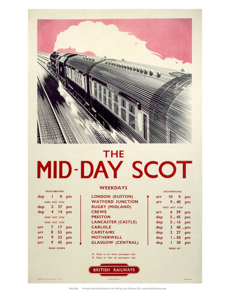 The Mid-Day Scot - British Railways Timetable – Star Editions