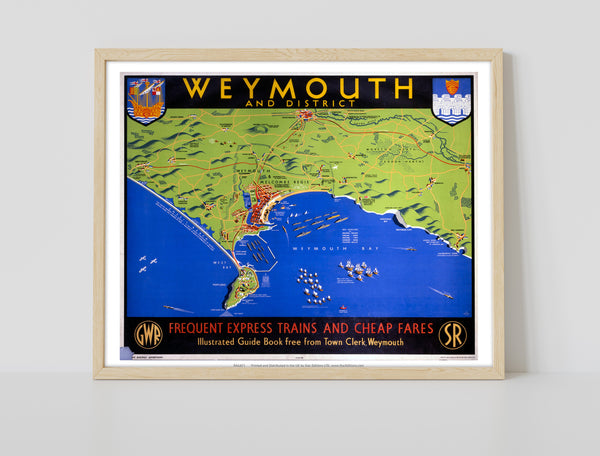 Weymouth And District Map - 11X14inch Premium Art Print – Star Editions