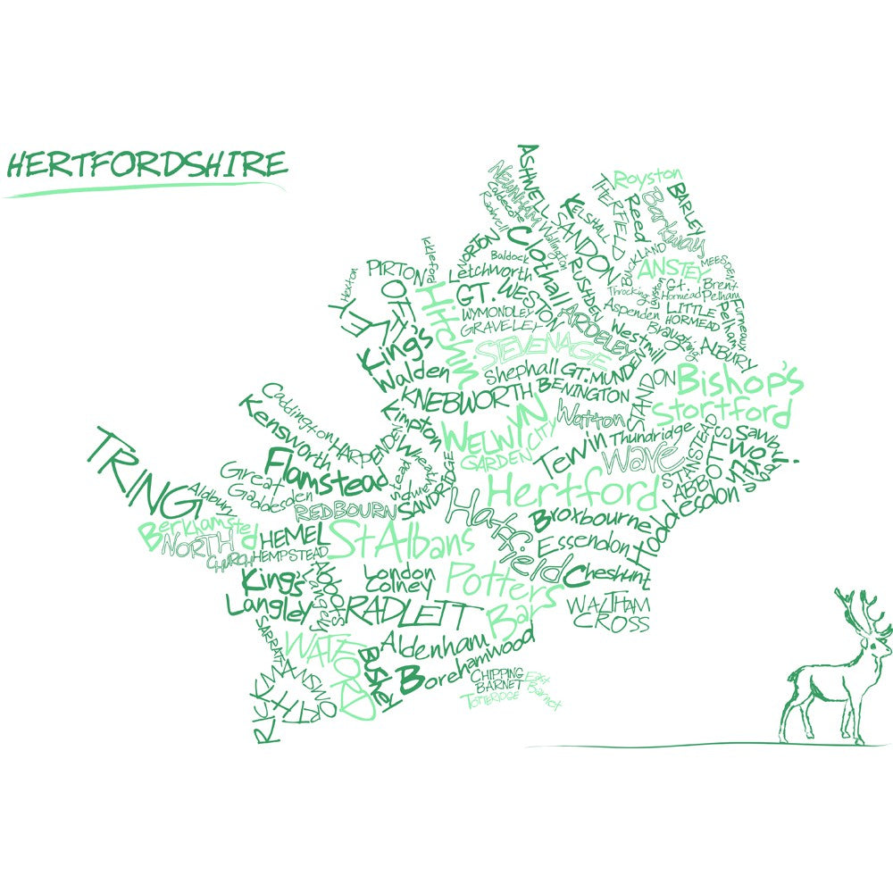 County Map of Hertfordshire, – Star Editions