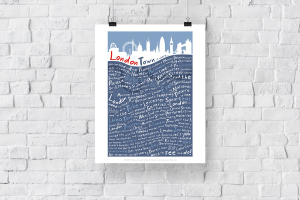London Town Typography Day By Artist Tabitha Mary Art Print – Star Editions