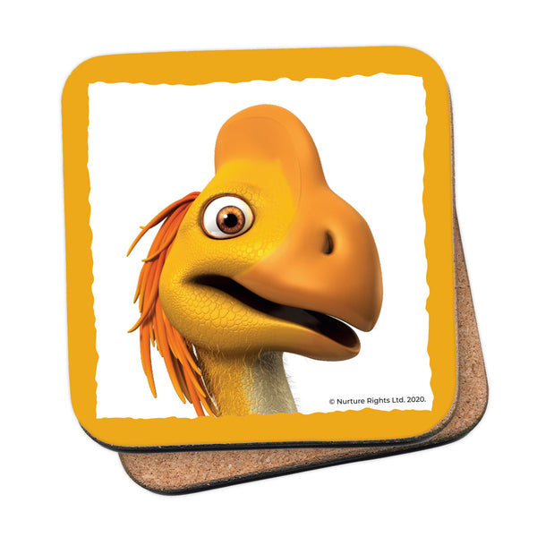 Dinosaur Flap Headshot - Cork Coaster – Star Editions